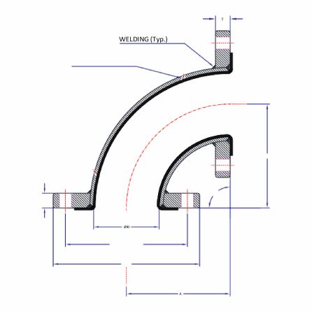 PTFE Lined Elbow - CHEMTEF INDUSTRIES